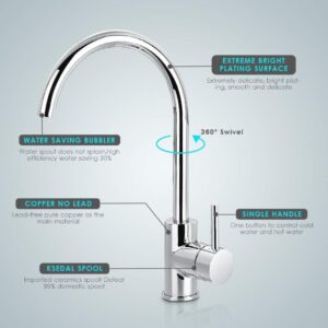 Sink Faucets Single Handle 360 Degree Swivel Hot&Cold Mixer Single Handle Kitchen Sink Faucet