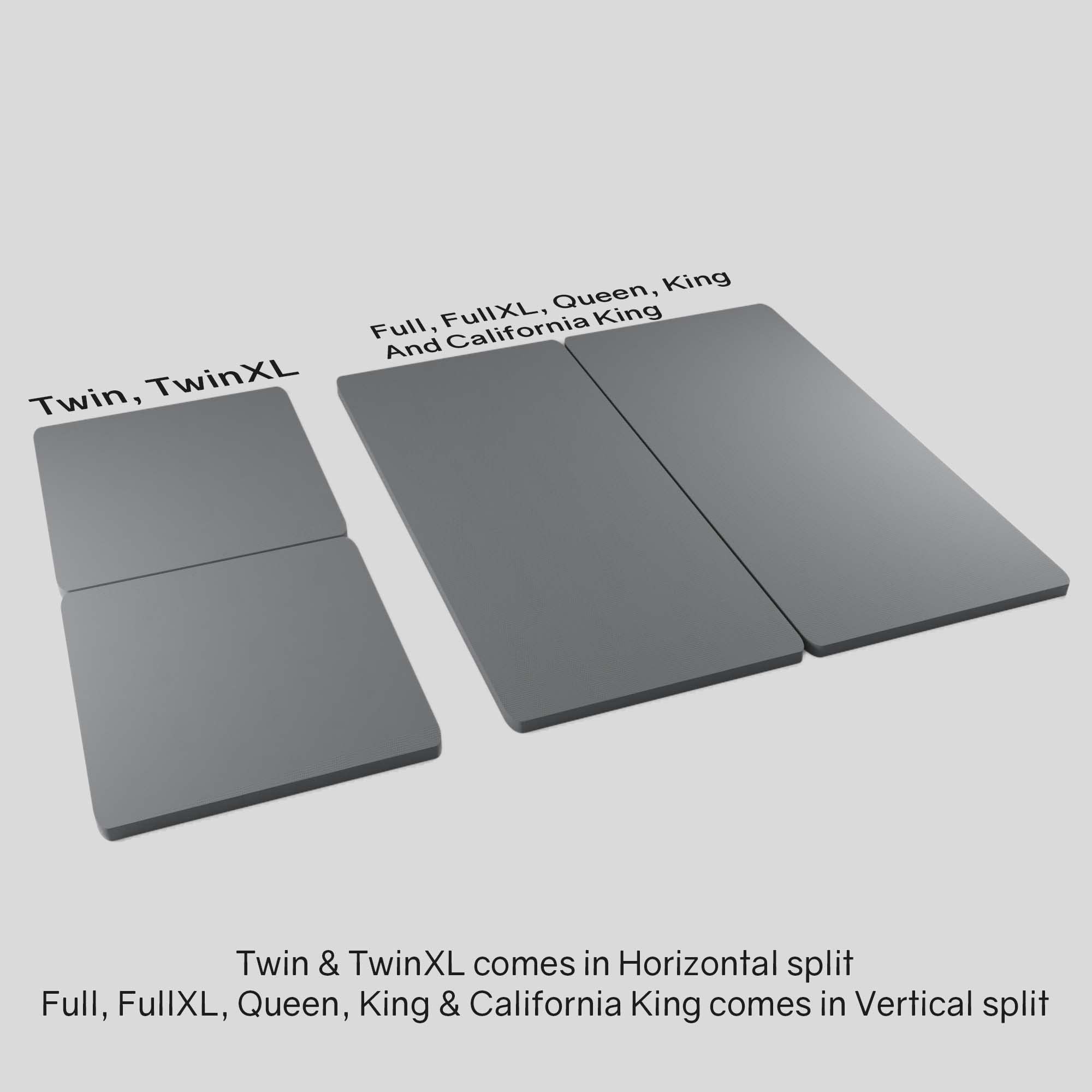 Continental Mattress 1.5-Inch Split Fully Assembled Bunkie Board for Mattress/Bed Support, Twin (Set of 2), Grey.