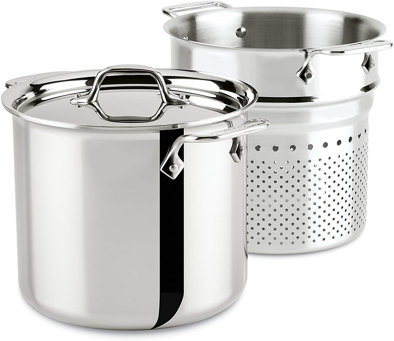 All-Clad Gourmet Accessories Stainless Steel 8-Quart Pasta Pot with Perforated Insert