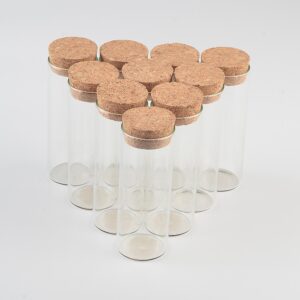 30x80mm 40ml Glass Vials Jars Test Tube with Cork Stopper Empty Glass Transparent Clear Bottles (50, 40ml-30x80mm)