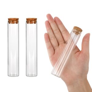 SUPERLELE 18pcs Glass Test Tube, 25×120mm Clear Flat Test Tubes with Cork Stoppers for Plants Propagation, Scientific Experiments, Bath Salt and Candy Storage