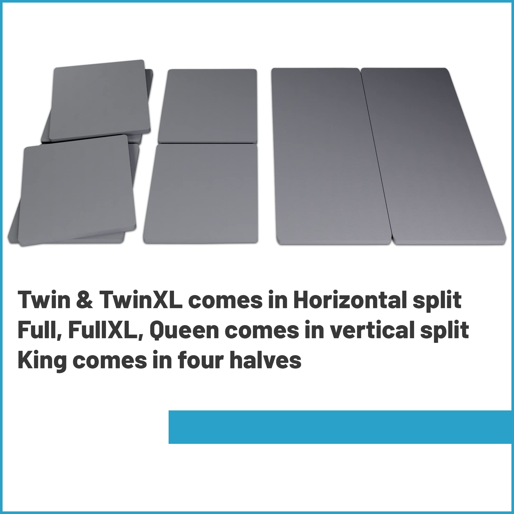 Continental Mattress , 1.5-Inch Split Fully Assembled Bunkie Board for Mattress/Bed Support, Full Grey.