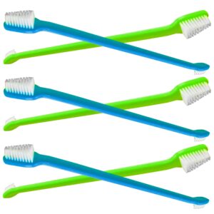 Jalousie 12 Pack Dog Dog Toothbrush Teeth Tooth Brush 6 Silicone Finger Brush and 6 Dual Headed Cleaning Brushes for Dental Care Dental Health