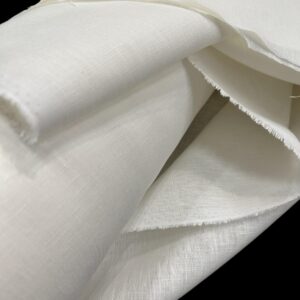 European 100% Linen White Fabric by The Yard