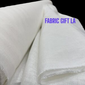 European 100% Linen White Fabric by The Yard