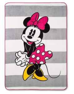 franco minnie mouse pink & white bed blanket (twin) 62 x 90