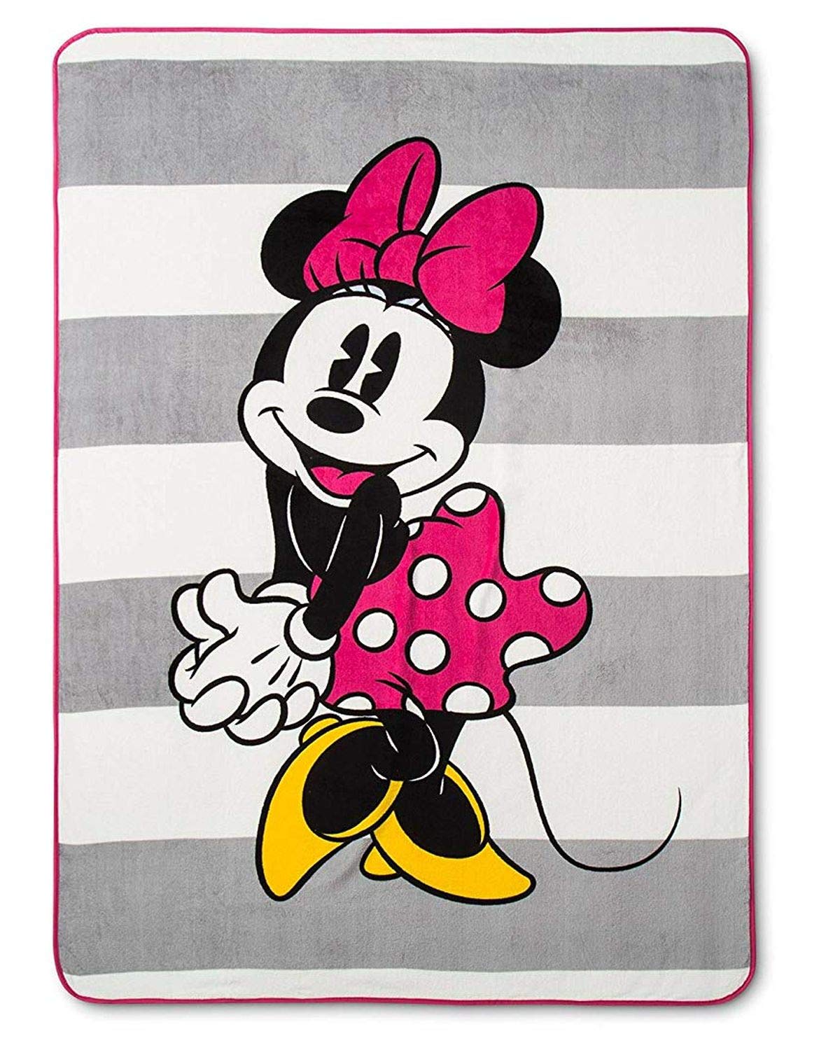 Franco Minnie Mouse Pink & White Bed Blanket (Twin) 62 x 90