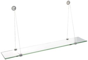 spancraft glass crane glass shelf, brushed steel, 12 x 30