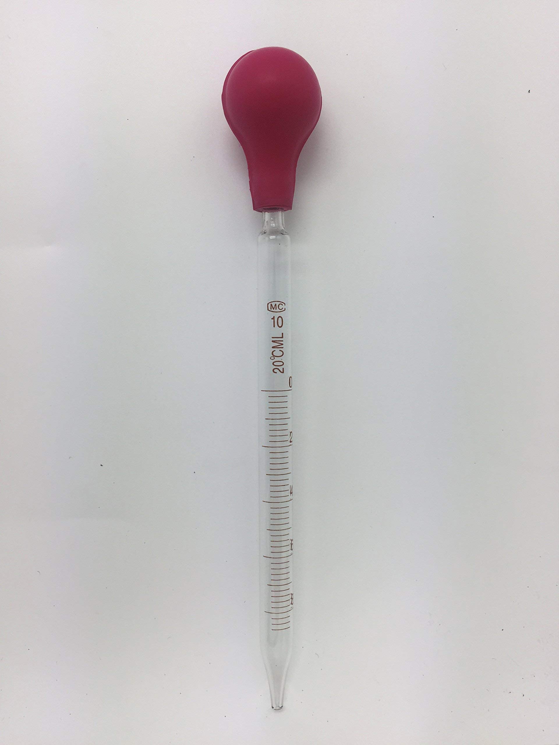 OESS Thick Glass Graduated Dropper Pipettes with Rubber Caps 10ml 4PCS