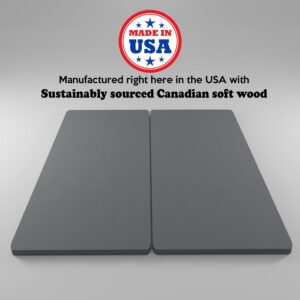 Continental Mattress , 1.5-Inch Split Fully Assembled Bunkie Board for Mattress/Bed Support, Full Grey.