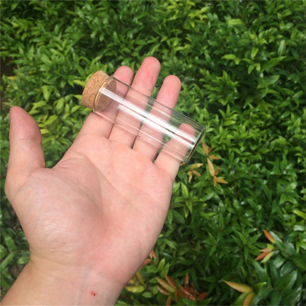 30x80mm 40ml Glass Vials Jars Test Tube with Cork Stopper Empty Glass Transparent Clear Bottles (50, 40ml-30x80mm)