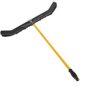 Rubbermaid Commercial Products Maximizer 36" Push to Center Push Broom, Polypropylene Fill, Black, Angled Sides, Medium Bristles for Indoor/Outdoor Multi-Surface Use