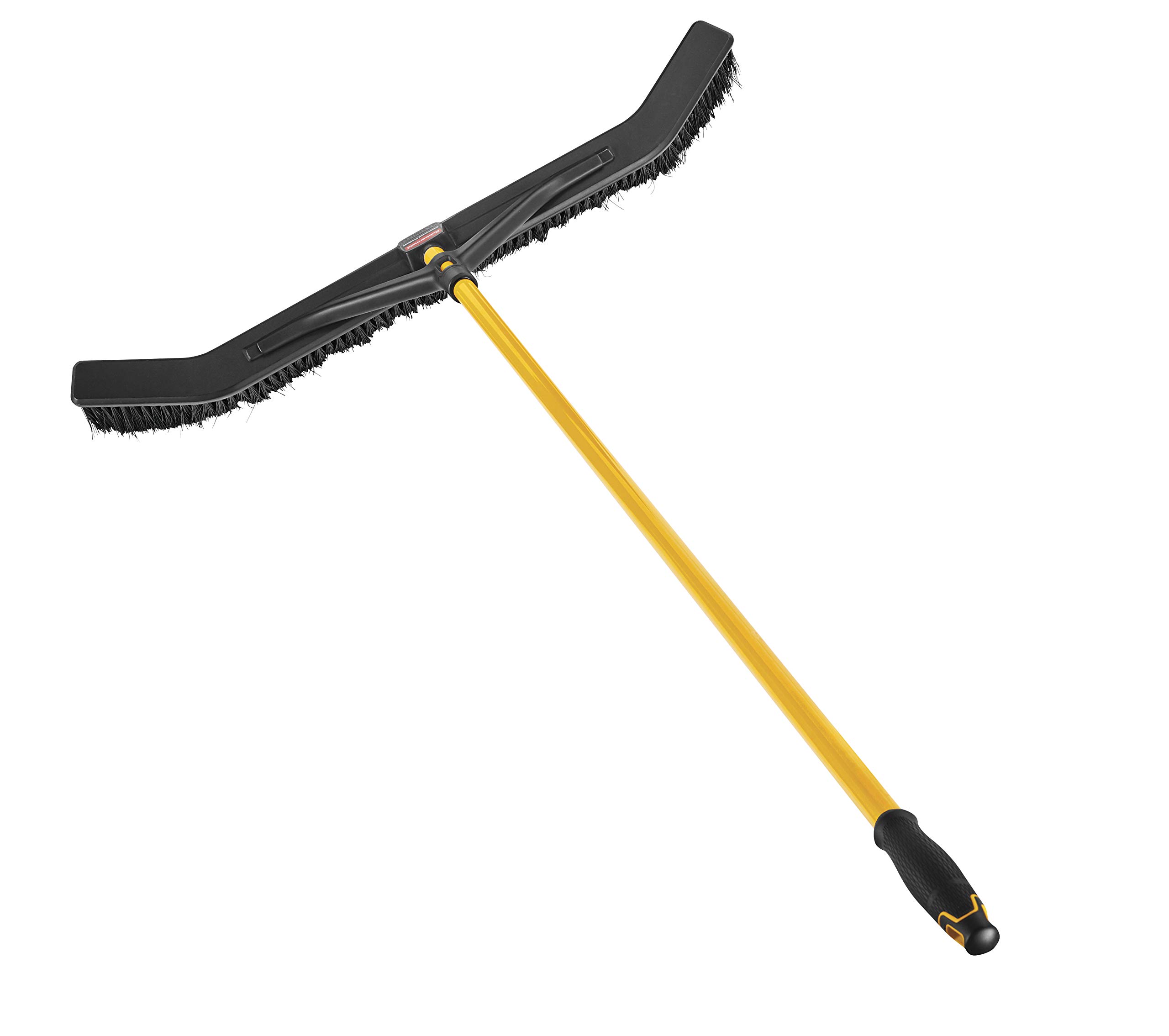 Rubbermaid Commercial Products Maximizer 36" Push to Center Push Broom, Polypropylene Fill, Black, Angled Sides, Medium Bristles for Indoor/Outdoor Multi-Surface Use