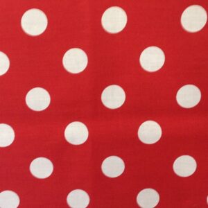 60-Inch Wide Polka Dot Poly Cotton Fabric by The Yard, White Dot On Red Fabric