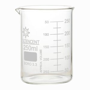 SCIENCENT Glass Beaker 50ml, 100ml, 250ml (Set of 3)