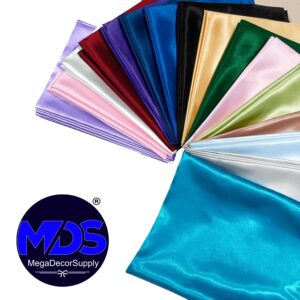 MDS Pack of 5 Yard Charmeuse Bridal Solid Satin Fabric for Merry Christmas Xmas New Year Party Home Decorations Dress DIY Crafts Costumes Apparel Drapery Silky Satin 44" Wide -Cadbury Purple