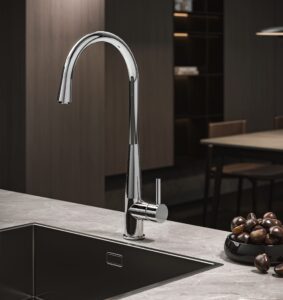 kitchen faucet modern single handle high-arch gooseneck lead-free solid brass sink faucets