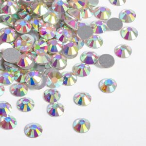 beadsland Flat Back Crystal Rhinestones Round Gems for Nail Art and Craft Glue Fix, CrystalAB (4.6-4.8mm) SS20/1440pcs