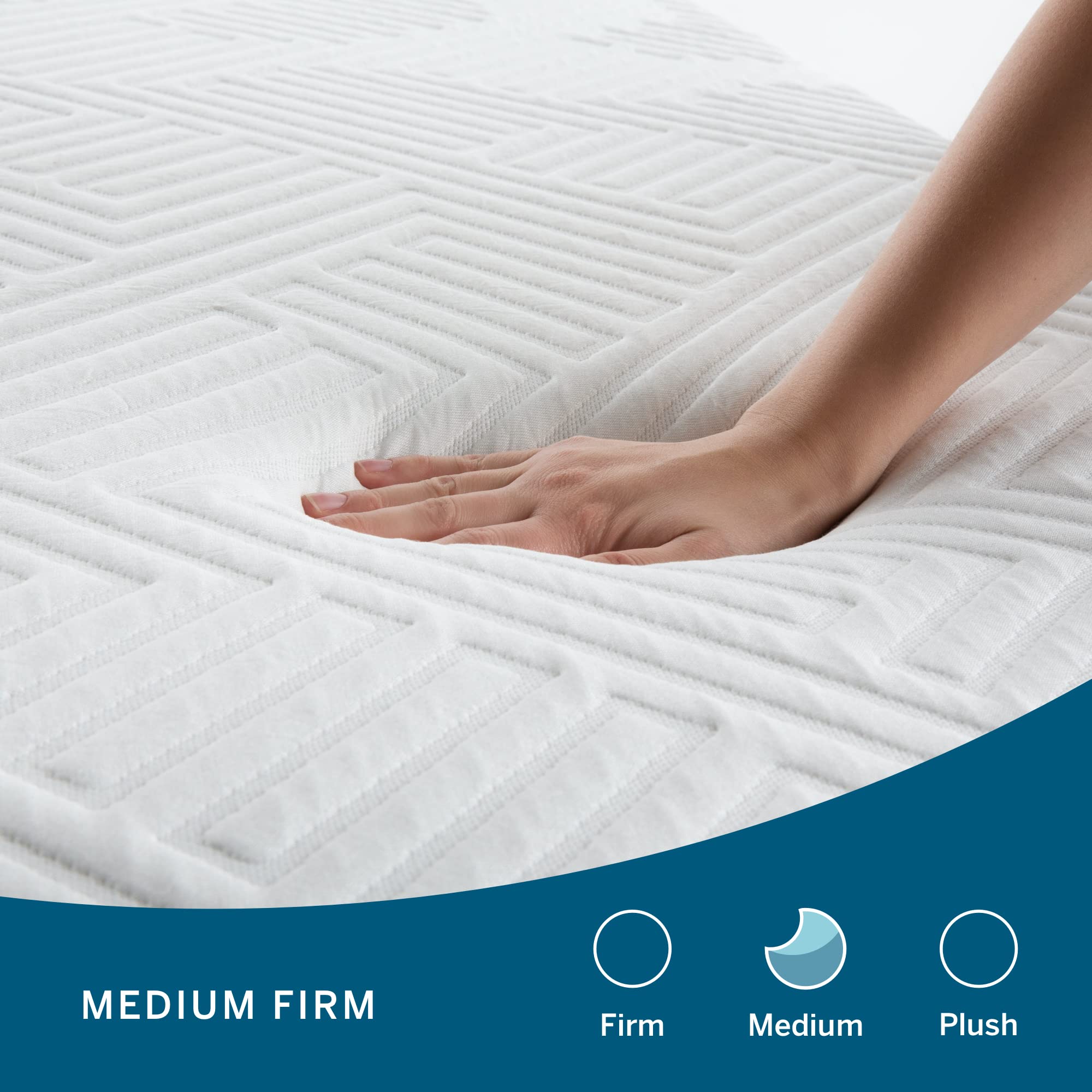 LUCID 10 Inch Latex Hybrid Mattress - Responsive Latex Foam and Encased Springs - Medium Firm Feel - Motion Isolation - Edge Support - Gel Infused - Pressure Relief - Bed in a Box - Full Size