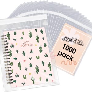 Pack It Chic - 8” X 10” (1000 Pack) Clear Resealable Cello Poly Bags - Fits 8X10 Prints, Photos, Artwork - Self Seal