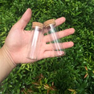 30x80mm 40ml Glass Vials Jars Test Tube with Cork Stopper Empty Glass Transparent Clear Bottles (50, 40ml-30x80mm)