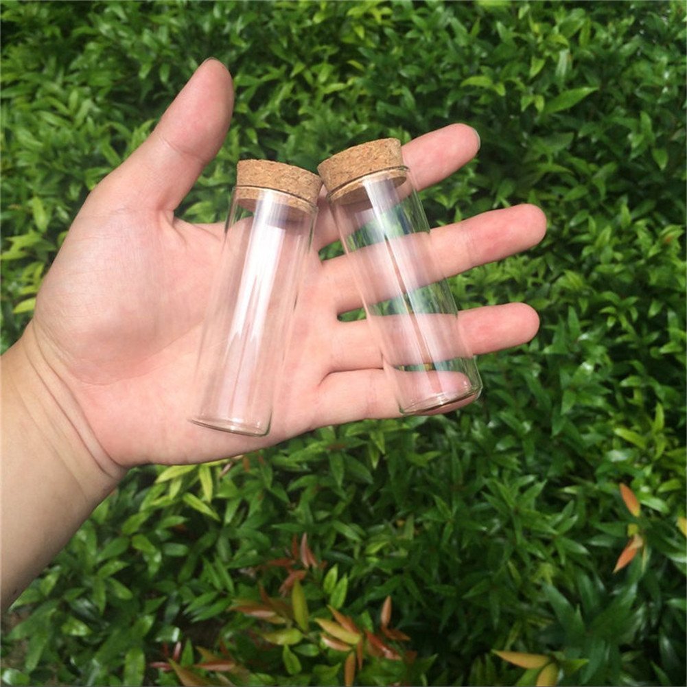 30x80mm 40ml Glass Vials Jars Test Tube with Cork Stopper Empty Glass Transparent Clear Bottles (50, 40ml-30x80mm)