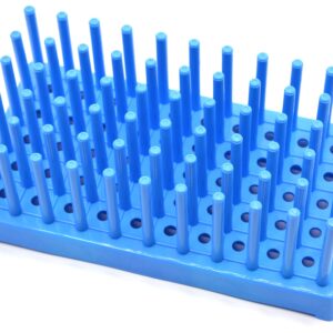 EISCO Blue Plastic Test Tube Peg Drying Rack Holds 50 16mm Tubes