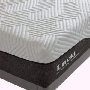 LUCID 10 Inch Hybrid Memory Foam Infused with Bamboo Charcoal and Aloe Vera-Encased Spring Support-Medium Firm Feel-Motion Isolation Mattress, California King, White