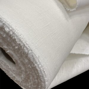 European 100% Linen White Fabric by The Yard