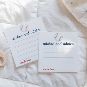 Baseball Advice Cards, 25 Pack - Fun Bridal Shower Activity, Best Wishes Graduation Congratulations New Parents Advice Baby Shower Game Alternative Birthday Time Capsule Cute Party Ideas