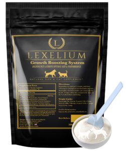 lexelium weight gainer supplement for dogs & cats - muscle building & appetite stimulation - 100% natural pet supplement to add weight & increase immunity in puppies and kittens -200g