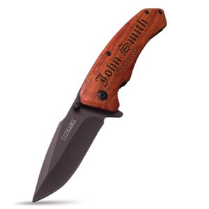 lara laser works oz-kurt personalized pocket knife gifts for dad customized groomsman gift free engraving (single)