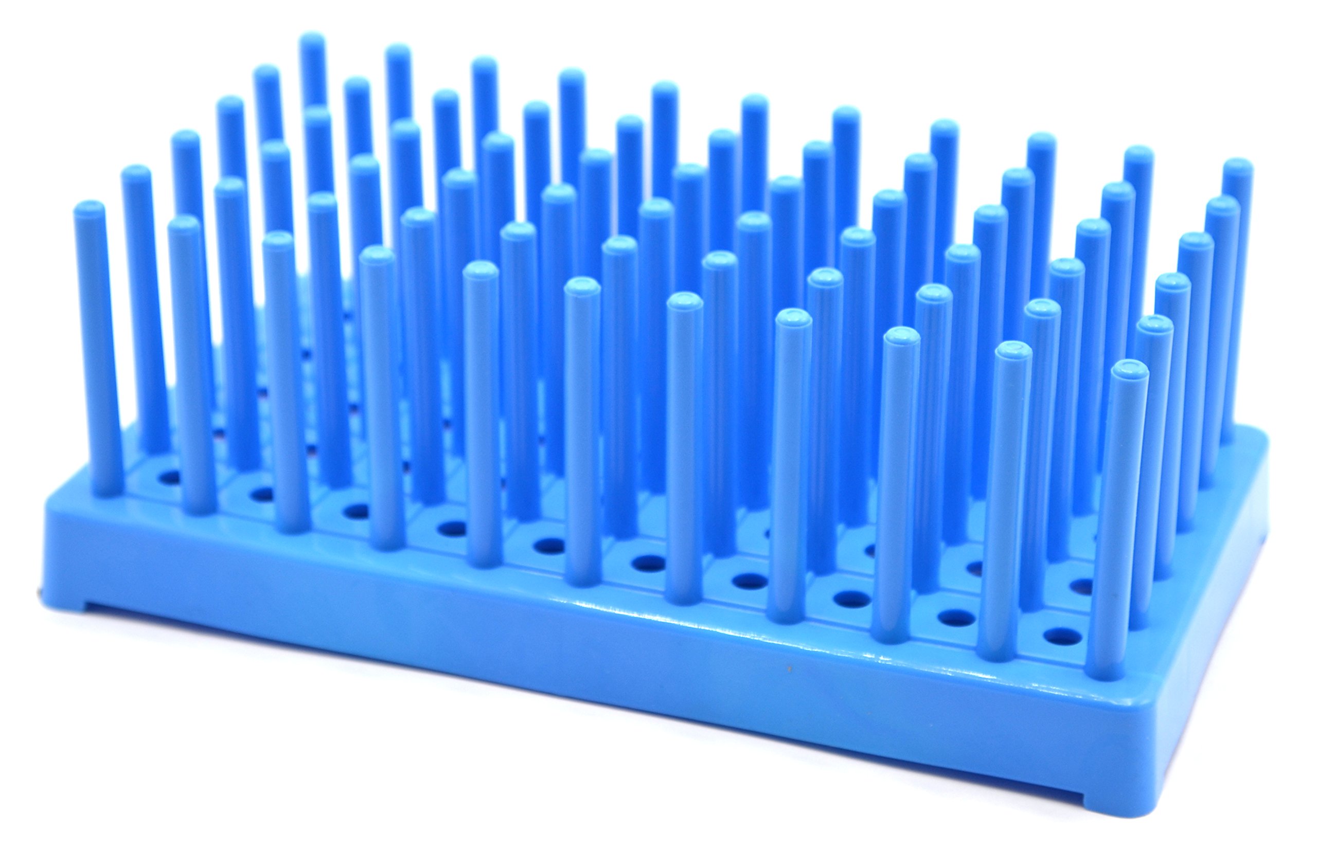 EISCO Blue Plastic Test Tube Peg Drying Rack Holds 50 16mm Tubes