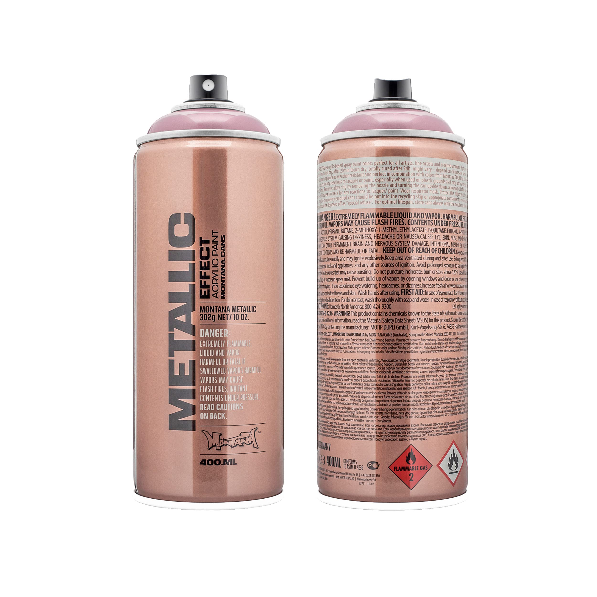 Montana Cans Montana Effect 400 ml Metallic Color, Rose Spray Paint