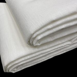 European 100% Linen White Fabric by The Yard