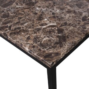 Roundhill Furniture Noyes Metal Dining Table with Laminated Faux Marble Top