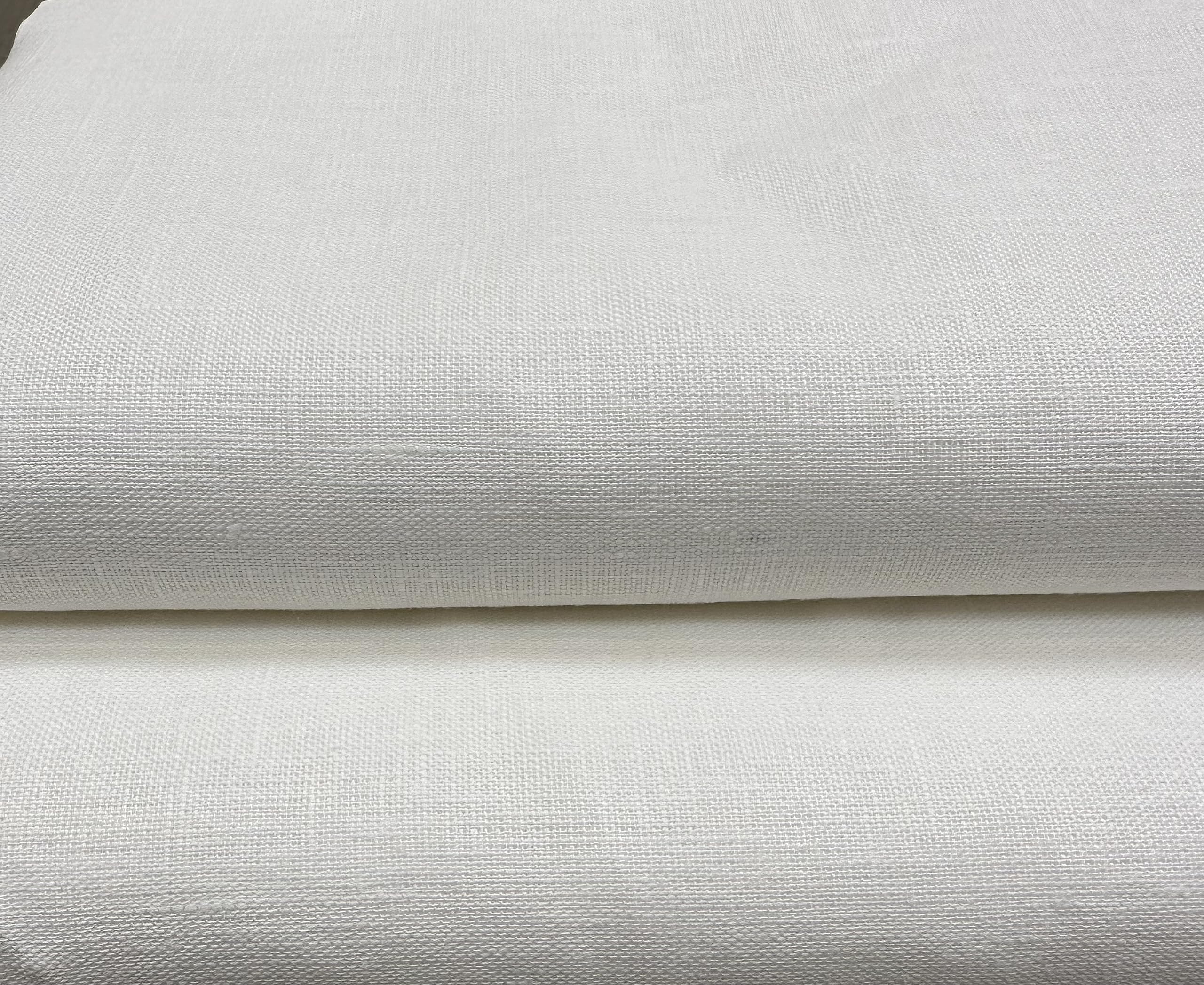 European 100% Linen White Fabric by The Yard