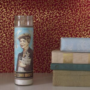 Eleanor Roosevelt Secular Saint Candle - 8.5 Inch Tall Glass Prayer Votive - Made in The USA