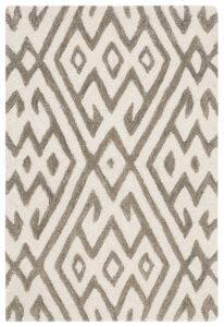 safavieh cambridge collection accent rug - 2' x 3', ivory & grey, handmade moroccan wool, ideal for high traffic areas in entryway, living room, bedroom (cam401a)