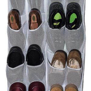 Roomganize Large Shoe Organizer, Sneaker Rack, for Men's Big Shoes (White)