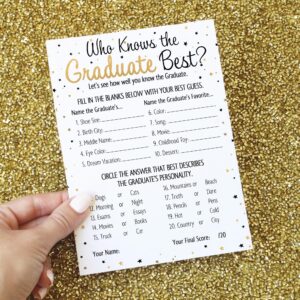 DISTINCTIVS Who Knows The Graduate Best, Graduation Games for Parties - 25 Count