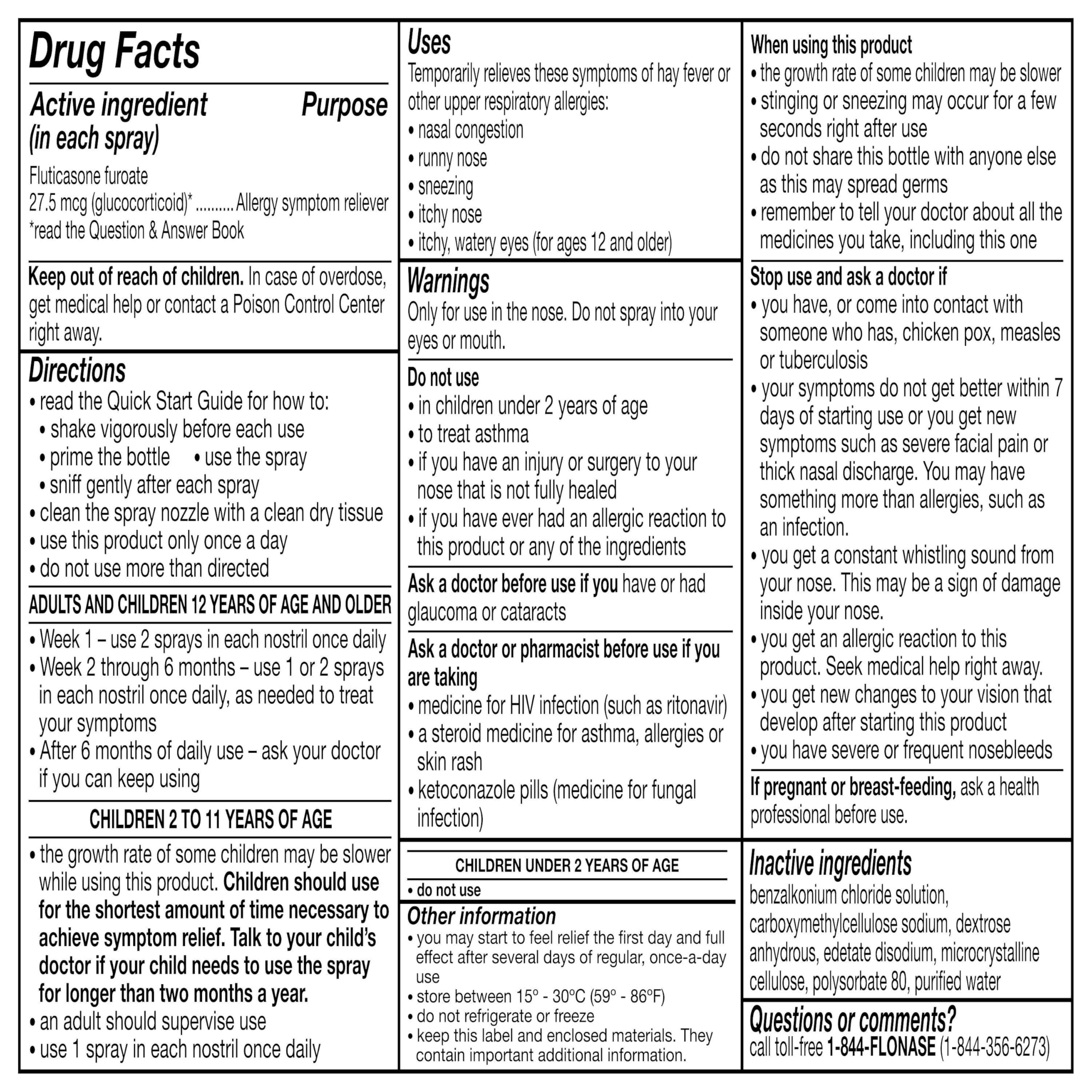 Flonase Sensimist Allergy Relief Nasal Spray for Non-Drowsy, 24-Hour Multi-Symptom Allergy Relief – 120 Sprays (Pack of 2)