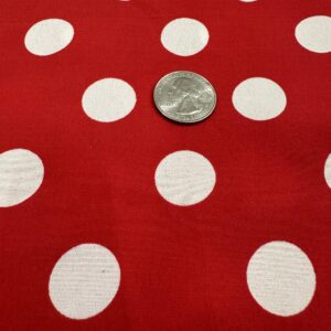 60-Inch Wide Polka Dot Poly Cotton Fabric by The Yard, White Dot On Red Fabric