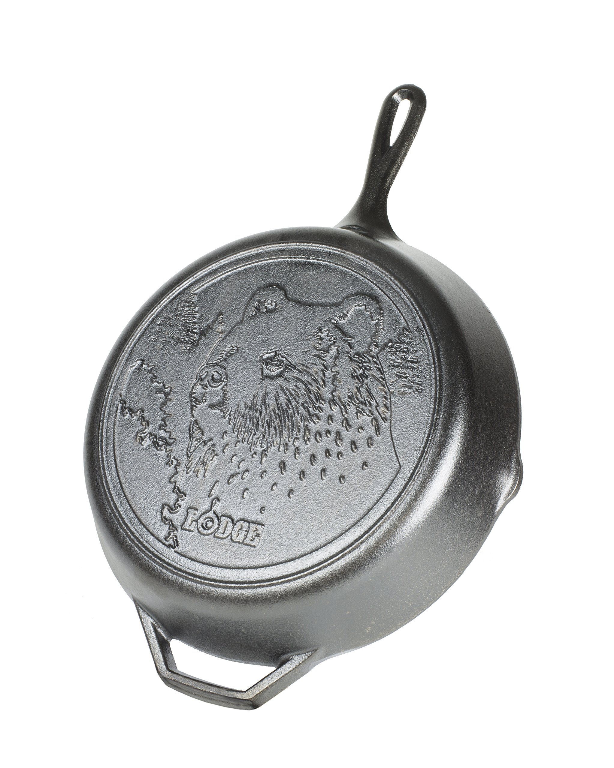 Lodge Wildlife Series - Seasoned Cast Iron Cookware. Wildlife Scenes. 5 Piece Iconic Collector Set Includes 8 inch Skillet, 10.25 inch Skillet, 12 inch Skillet, 10.5 inch Grill Pan, 10.5 inch Griddle