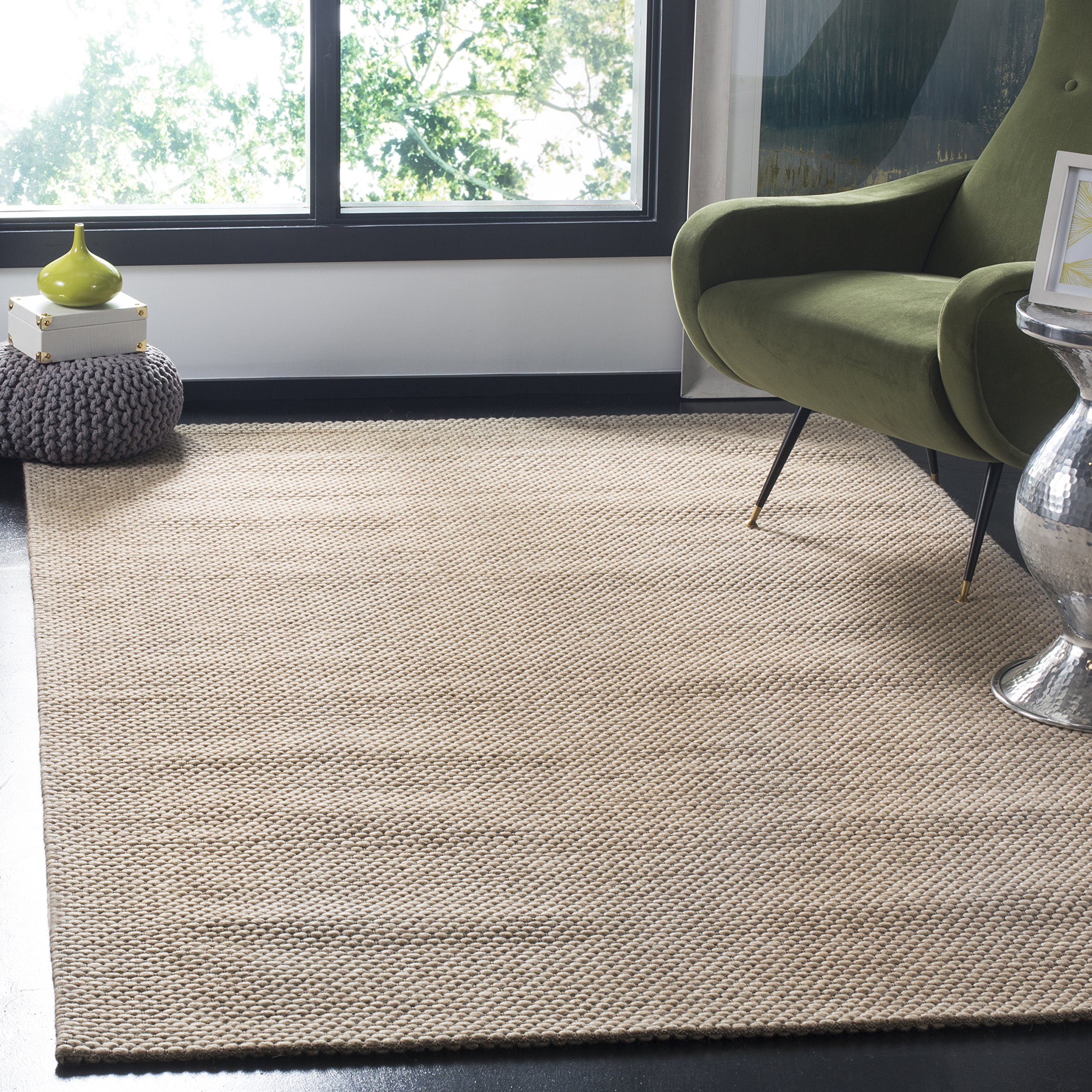 SAFAVIEH Natura Collection Accent Rug - 3' x 5', Beige, Handmade Wool, Ideal for High Traffic Areas in Entryway, Living Room, Bedroom (NAT801B)