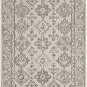 SAFAVIEH Aspen Collection Accent Rug - 4' x 6', Light Grey & Grey, Handmade Boho Braided Tassel Wool, Ideal for High Traffic Areas in Entryway, Living Room, Bedroom (APN120A)