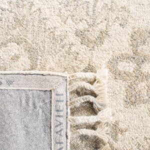 SAFAVIEH Aspen Collection Accent Rug - 4' x 6', Light Grey & Grey, Handmade Boho Braided Tassel Wool, Ideal for High Traffic Areas in Entryway, Living Room, Bedroom (APN120A)