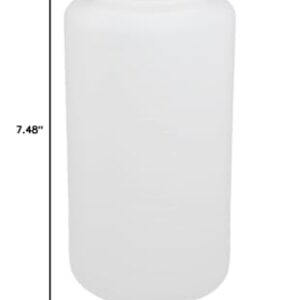 uxcell 1000ml 55mm Dia Wide Mouth HDPE Plastic Round Graduated Bottle White