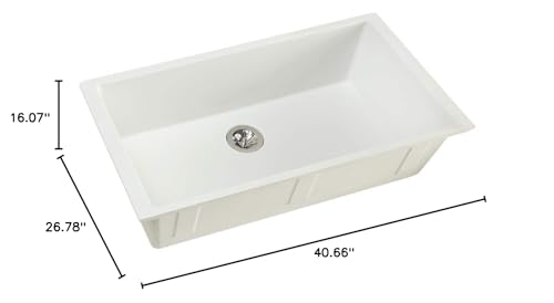 Elkay ELXRUP3620RT0 Quartz Luxe Ricotta Single Bowl Undermount Kitchen Sink with Perfect Drain