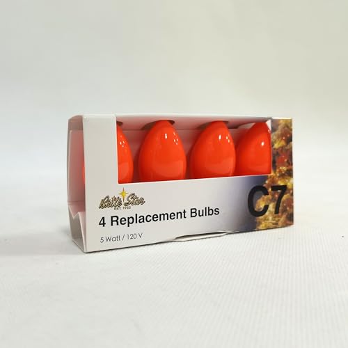 Brite Star 4Ct C7 Replacement Bulbs, Orange